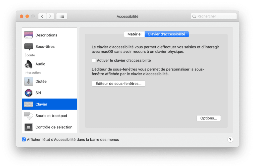 Clavier d’accessibilité sur Mac - Techlab APF France handicap